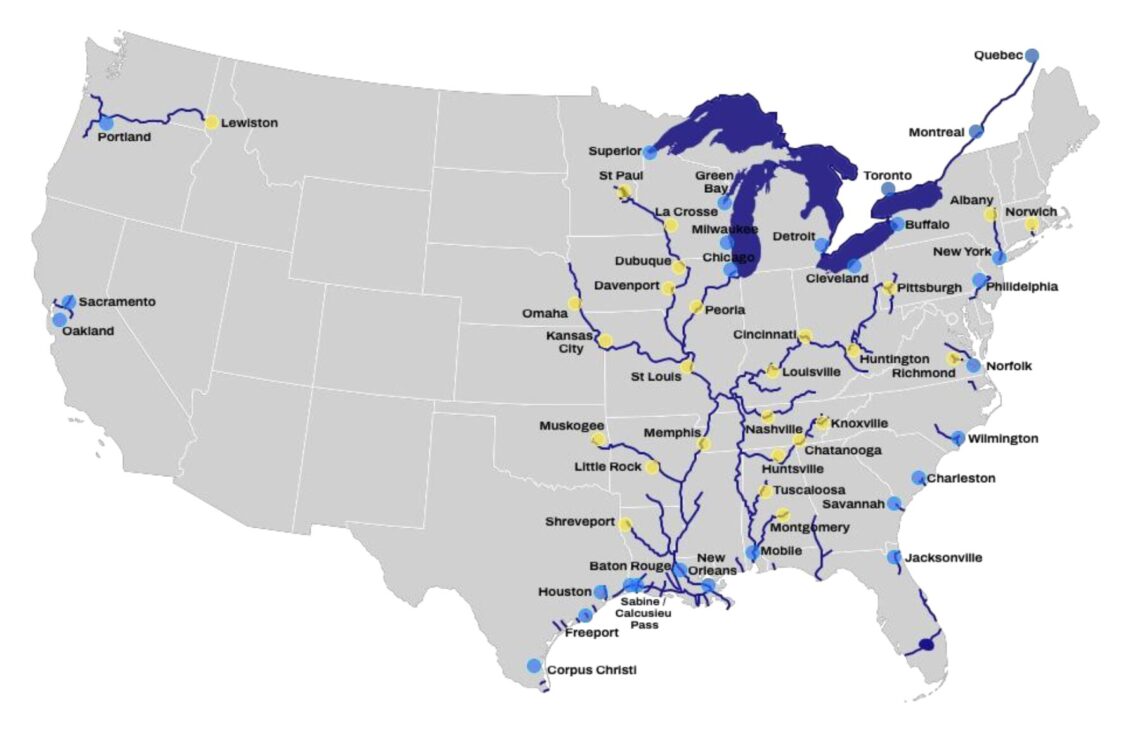 North American container river and intercoastal port operations ...